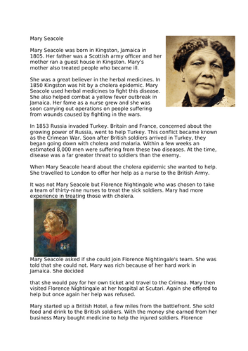 Black History Month - Mary Seacole | Teaching Resources