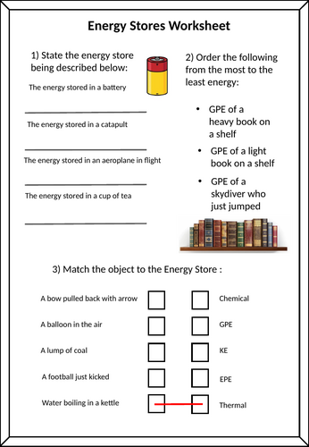 KS3 Energy Lesson 1- Energy Stores | Teaching Resources