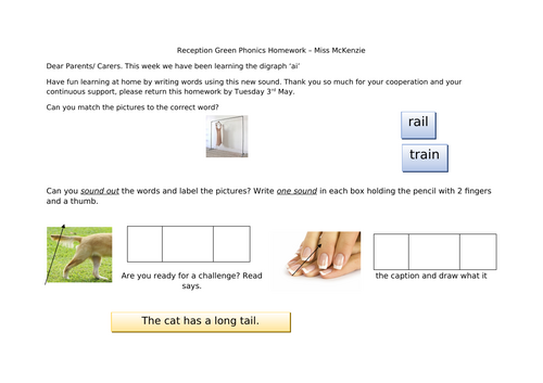 Phonics Phase 3 Worksheet | Teaching Resources
