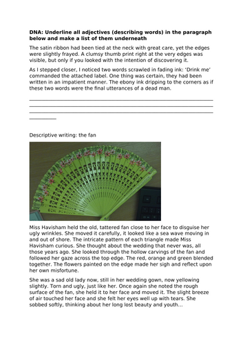 Creative writing :fan | Teaching Resources