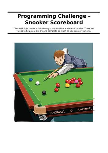 Python Programming Challenge (Snooker Scoreboard) | Teaching Resources Python Programming Challenge (Snooker Scoreboard) | Teaching Resources