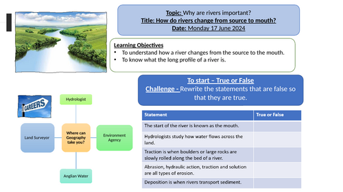 KS3 Geography - Progress in Geography - Rivers Lesson 4 - How do rivers ...