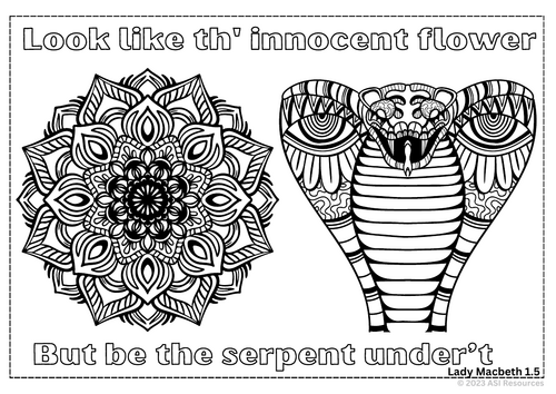 Macbeth Mindfulness Colouring sheets | Teaching Resources