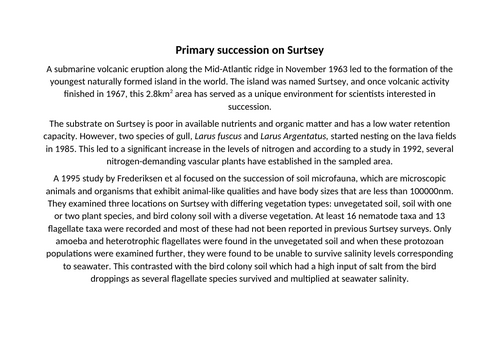 Succession (AQA A-level biology) | Teaching Resources