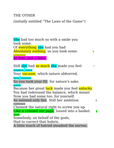 "The Other" English Literature GCSE : Ted Hughes poetry anthology ...