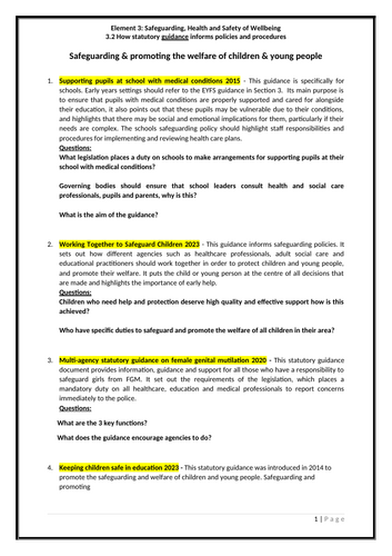 Element 3 - Education & Early Years T Level | Teaching Resources