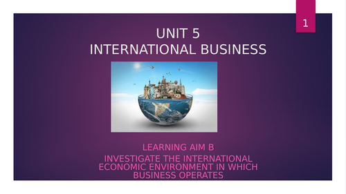 BTEC Business Unit 5 Internation Business Learning Aim A & B | Teaching ...