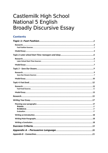 National 5 English Persuasive Writing | Teaching Resources