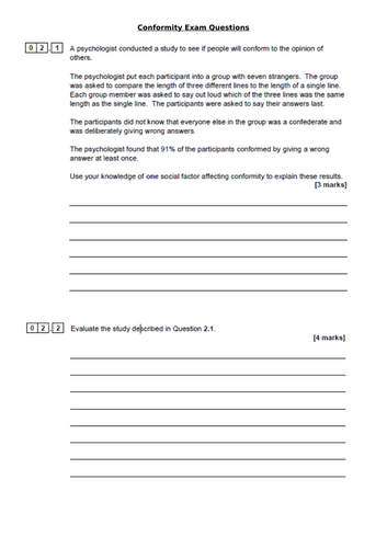 AQA GCSE Psychology: Paper 2 - SOCIAL INFLUENCE BUNDLE | Teaching Resources