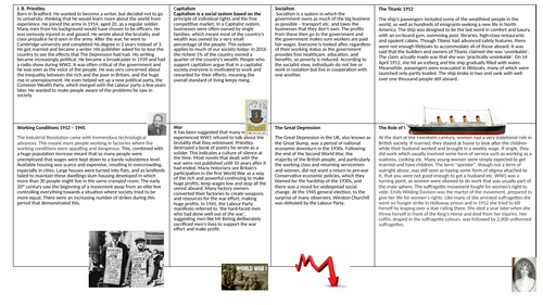 An Inspector Calls Context Sheet and Knowledge Organiser | Teaching ...