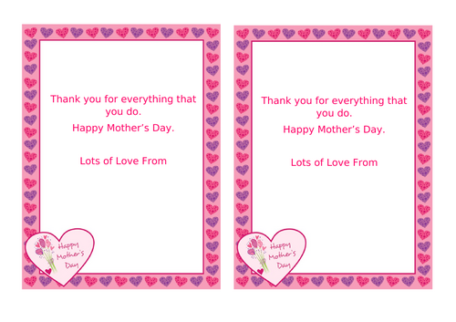 Mother's Day Card Pack | Teaching Resources