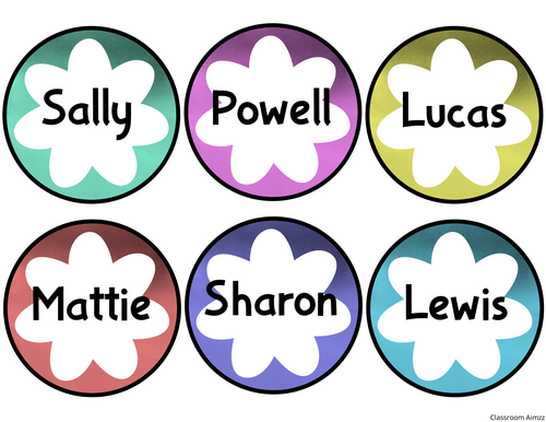 Printable Student Name Labels, Round Name Cards, Editable Name Signs ...
