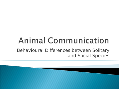 Animal Communication - Behavioural Differences between Social ...