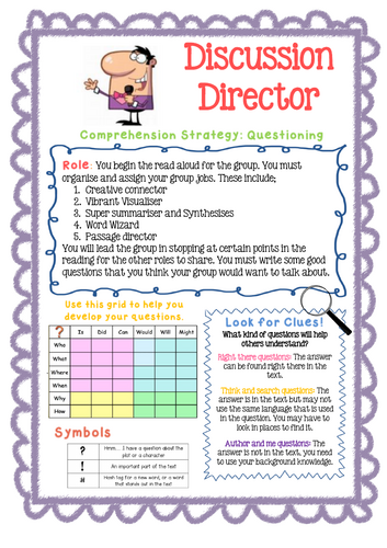 Literature Circle / Reciprocal Reading Task Cards | Teaching Resources