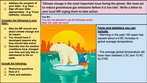Climate Change / Writing lesson - Letter Writing | Teaching Resources