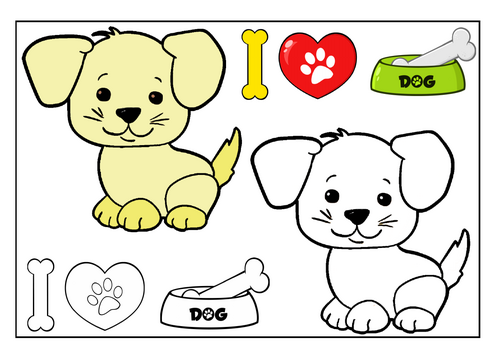 Dogs and Puppies 5 Colouring Sheets EYFS | Teaching Resources