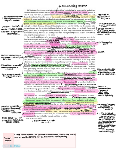A Level English Literature Dystopia: Annotated Text | Teaching Resources
