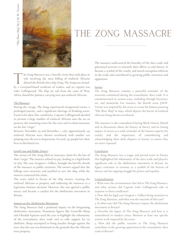 The Zong Massacre - Black History | Teaching Resources