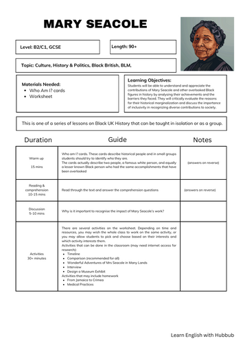 The Legacy of Mary Seacole - Black History | Teaching Resources