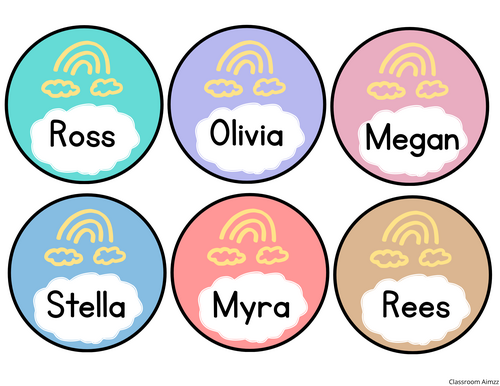 Printable Colorful Rainbow Student Name Labels, Rainbow Classroom ...