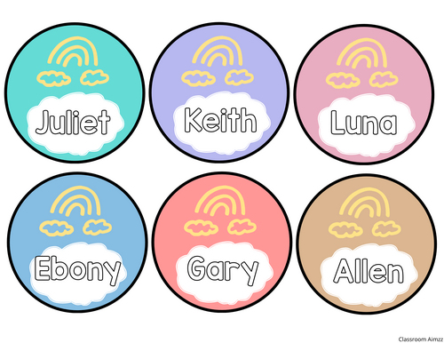 Printable Colorful Rainbow Student Name Labels, Rainbow Classroom ...