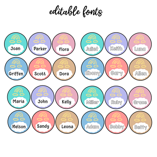 Printable Colorful Rainbow Student Name Labels, Rainbow Classroom ...