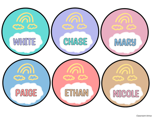 Printable Colorful Rainbow Student Name Labels, Rainbow Classroom ...