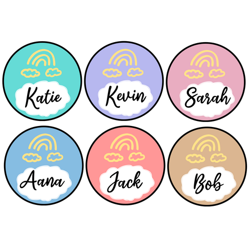 Printable Colorful Rainbow Student Name Labels, Rainbow Classroom ...