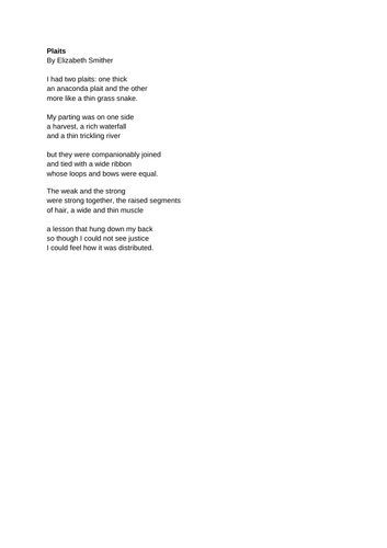 IGCSE English Literature Songs of Ourselves Volume 2, Part 3 - Scheme ...