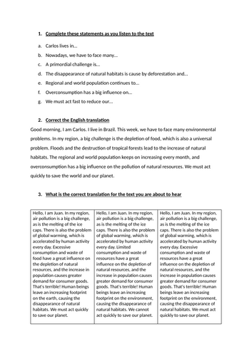 09.GCSE SPANISH : Problemas medioambientales y soluciones - PART 1 ...