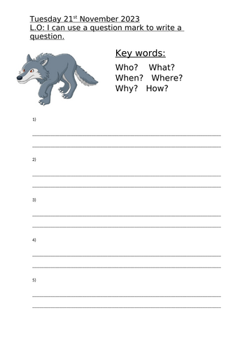 To use question marks | Teaching Resources
