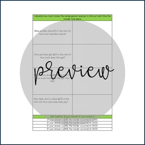 Ratio Murder Mystery: Solve the Murder at the Lunar Research Station ...