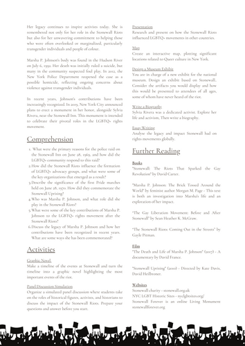 Stonewall Riot - LGBTQ+ History | Teaching Resources