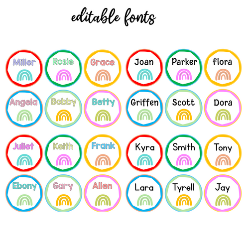 Printable Colorful Rainbow Student Name Labels, Rainbow Classroom ...