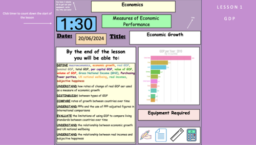 Economic Growth / GDP PPT AND Worksheet | Teaching Resources