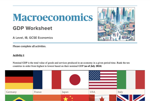 Economic Growth / GDP PPT AND Worksheet | Teaching Resources