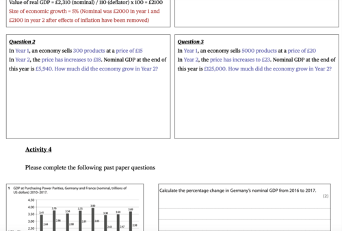 Economic Growth / GDP PPT AND Worksheet | Teaching Resources
