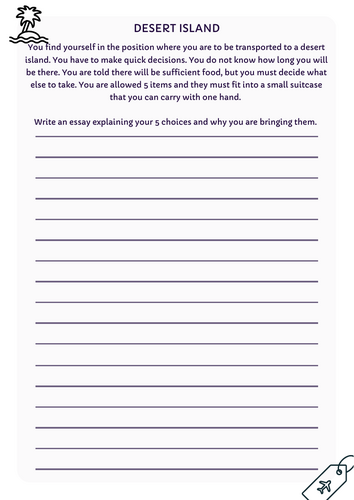 Desert Island Lesson | Teaching Resources