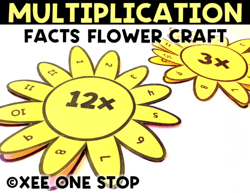 Multiplication Facts Practice Flower Craft | Teaching Resources