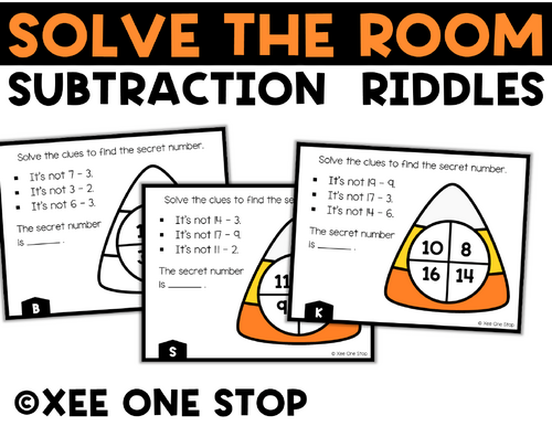 Subtraction to 20 Facts Riddles Solve the Room | Teaching Resources