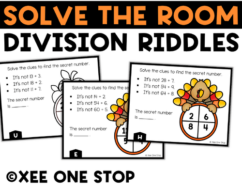 Division Facts to 12 Riddles Solve the Room | Teaching Resources