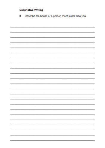 Cambridge Igcse Paper 2 Section B Descriptive Writing Teaching Resources