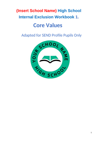 Internal Exclusion / Isolation / Remove Room Workbook 1. School Core ...