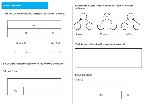 Year 3 Addition and Subtraction - Inverse Operations Lesson | Teaching ...