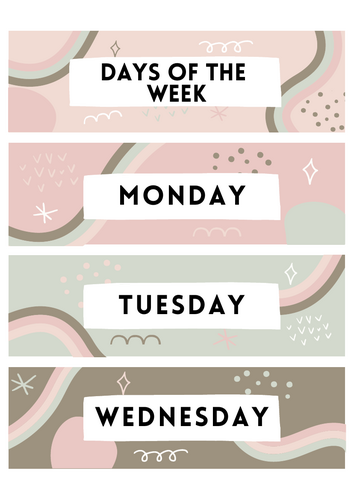 Pastel Days of the Week Display | Teaching Resources