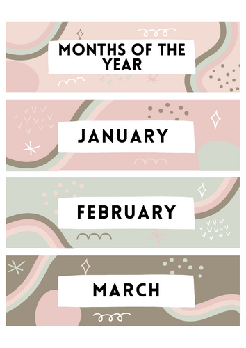 Pastel Months of the Year Display | Teaching Resources