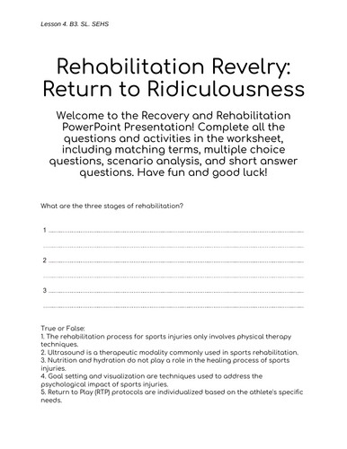 B.3. SL & HL. Sports Science IB. 9 teaching hours.Slides,worksheets ...