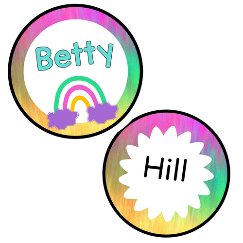 Printable Round Rainbow Classroom Labels, Door Display Cards, Name ...