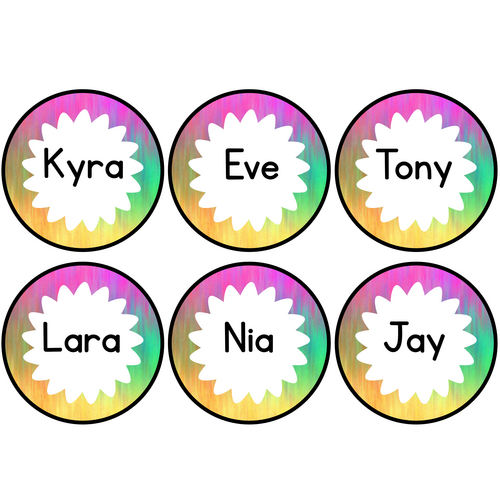 Printable Round Rainbow Classroom Labels, Door Display Cards, Name ...