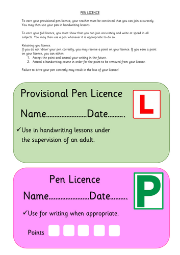 Pen License | Teaching Resources
